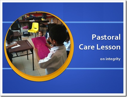 P1I's Blog: Pastoral Care Lesson (Integrity)